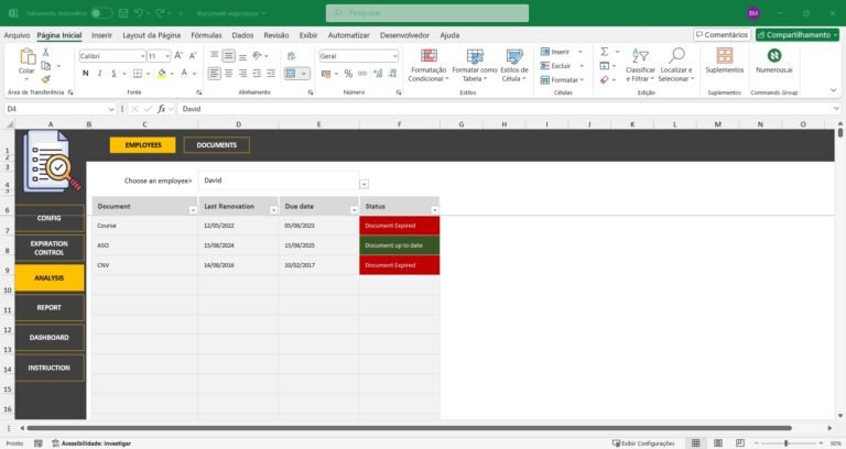 Document Expiration Control Excel Spreadsheet Template - Sheets Tech